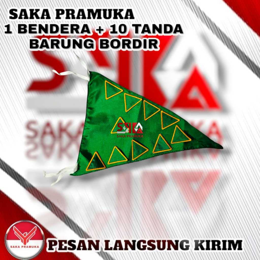 Jual (1 Bendera+10 tanda barung) Bendera barung pramuka siaga warna ...