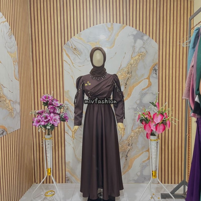Jual Olivia dress gaun muslimah gaun kondangan gaun wisuda | Shopee ...
