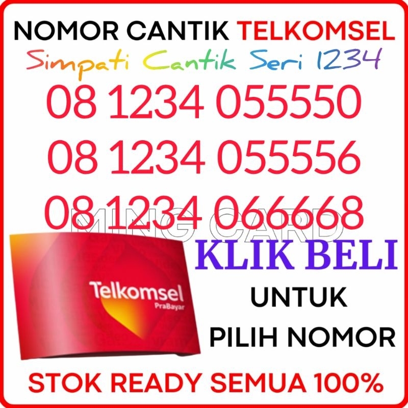 Jual TIPE SERI CANTIK 1234 SALE - Nomor Cantik Telkomsel 4G/5G Kartu ...