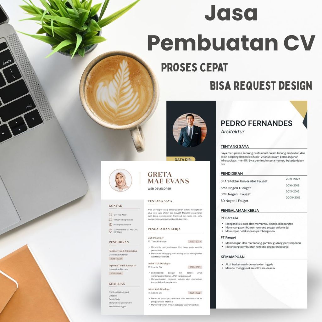 Jual Jasa Pembuatan CV & Surat Lamaran Kerja | Jasa Desain CV Bisa Custom Design | Shopee Indonesia