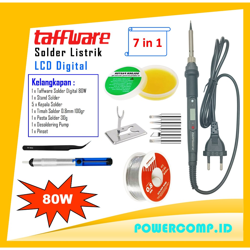 Jual Paket Lengkap! TAFFWARE 908S Solder 80 Watt! Soldering Kit 80W ...