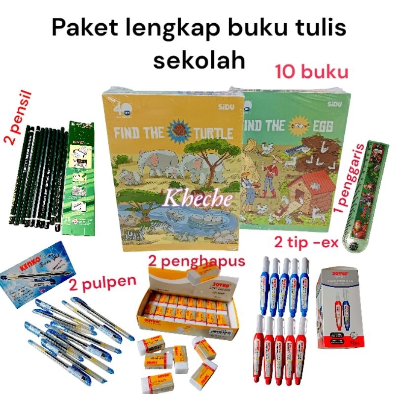 Jual paket lengkap buku tulis sekolah SIDU ISI 58 lembar 1 pack 10 buku ...