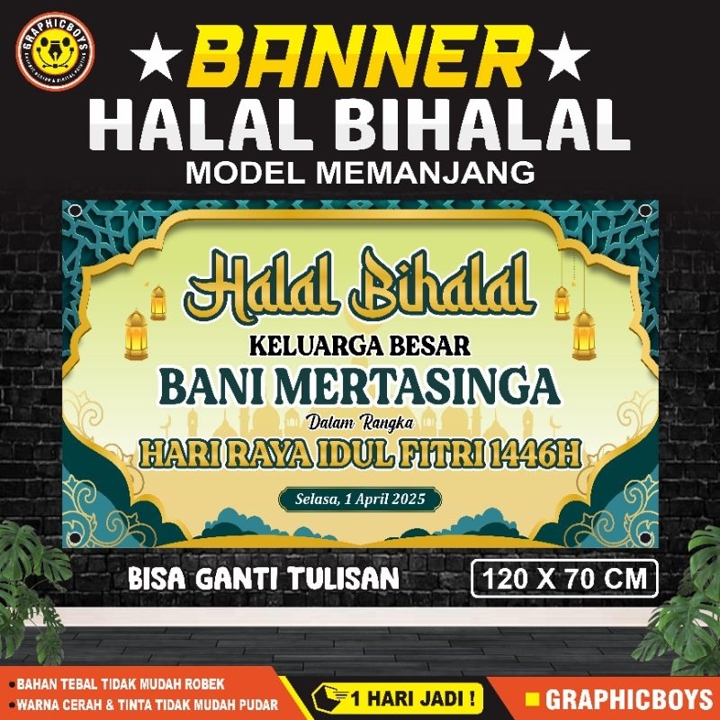 Jual Spanduk Halal Bihalal Silaturahmi Keluarga Custom, Banner Halal ...