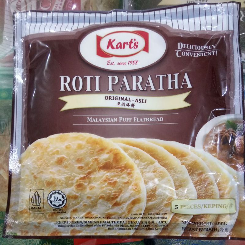 Jual ROTI PARATHA ORIGINAL ASLI MALAYSIA PUFF FLATBREAD BERAT BERSIH ...
