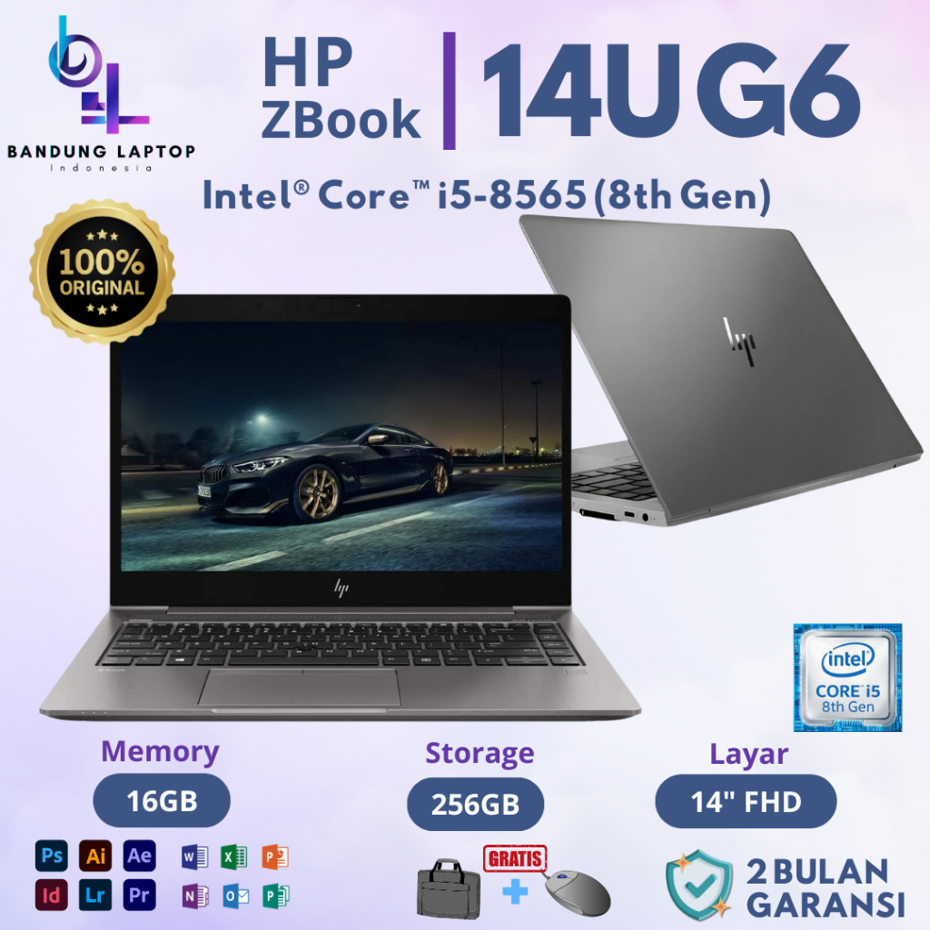 Jual Laptop HP ZBOOK Core i5 Gen 8, RAM 8GB, SSD 256GB, 14 Inci, Second Mulus Murah Bergaransi ...