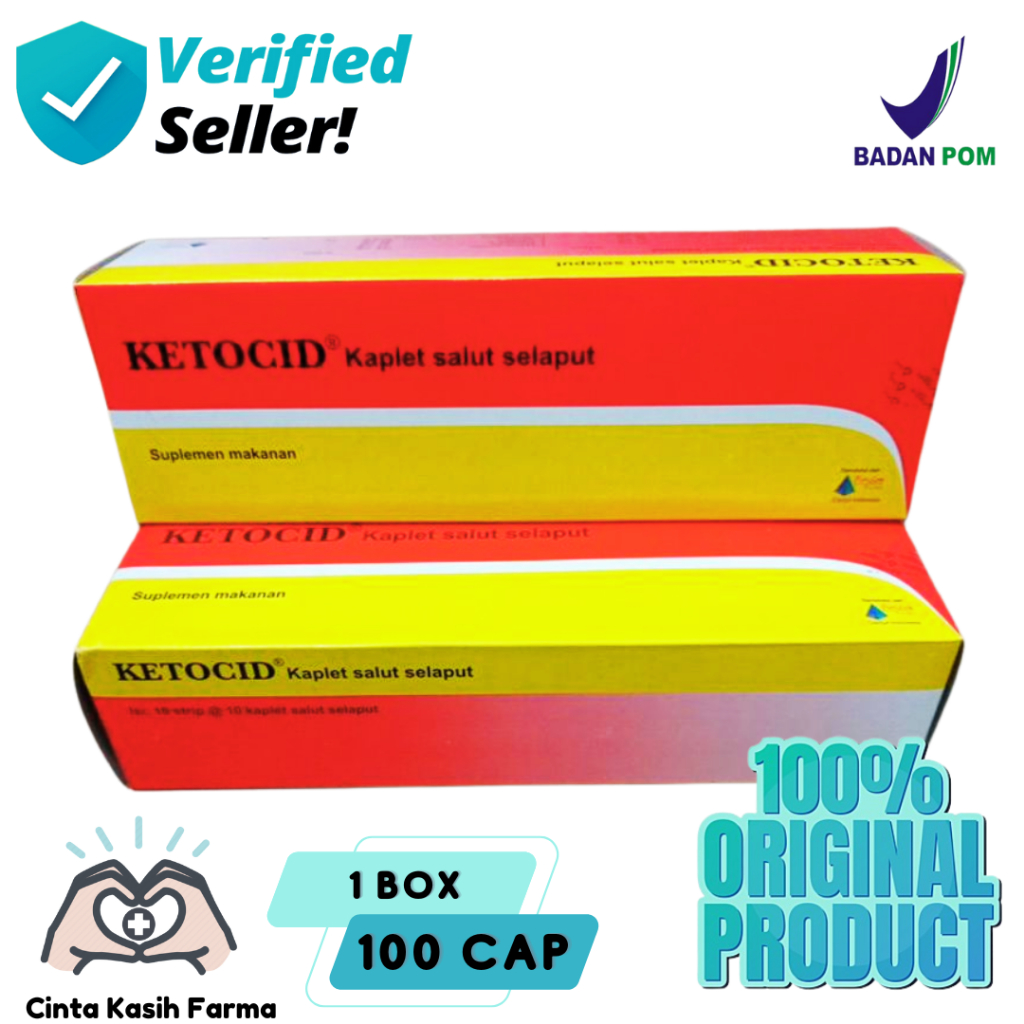 Jual Ketocid Kaplet Salut Selaput Suplemen Makanan 100 Cap | Shopee ...
