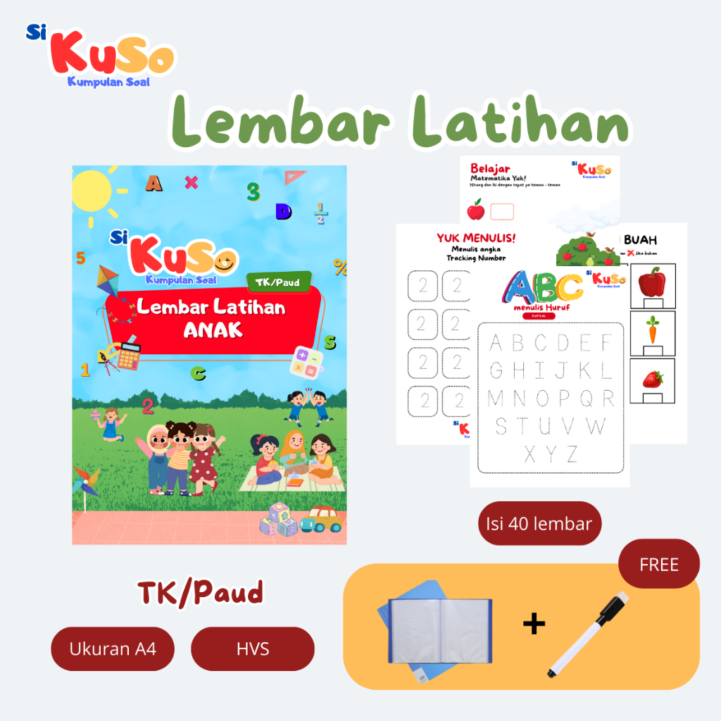 Jual worksheet buku edukasi anak untuk Usia 2-5 tahun \\ TK - Paud ...
