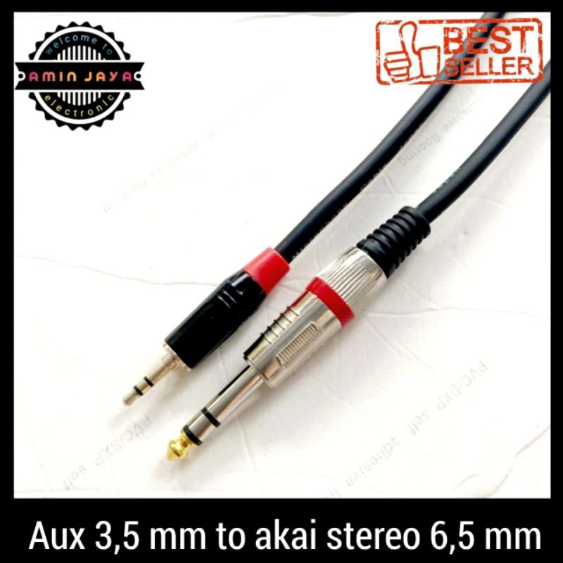 Jual Kabel jack TRS akai stereo 6,5 to 3,5 jack akai to mini stereo kabel berkualitas 5 sampai ...