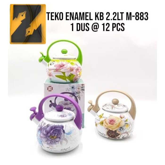 Jual Teko Enamel Kembang 2.2 LT/ Teko Siul Enamel/Teko berwarna | Shopee Indonesia