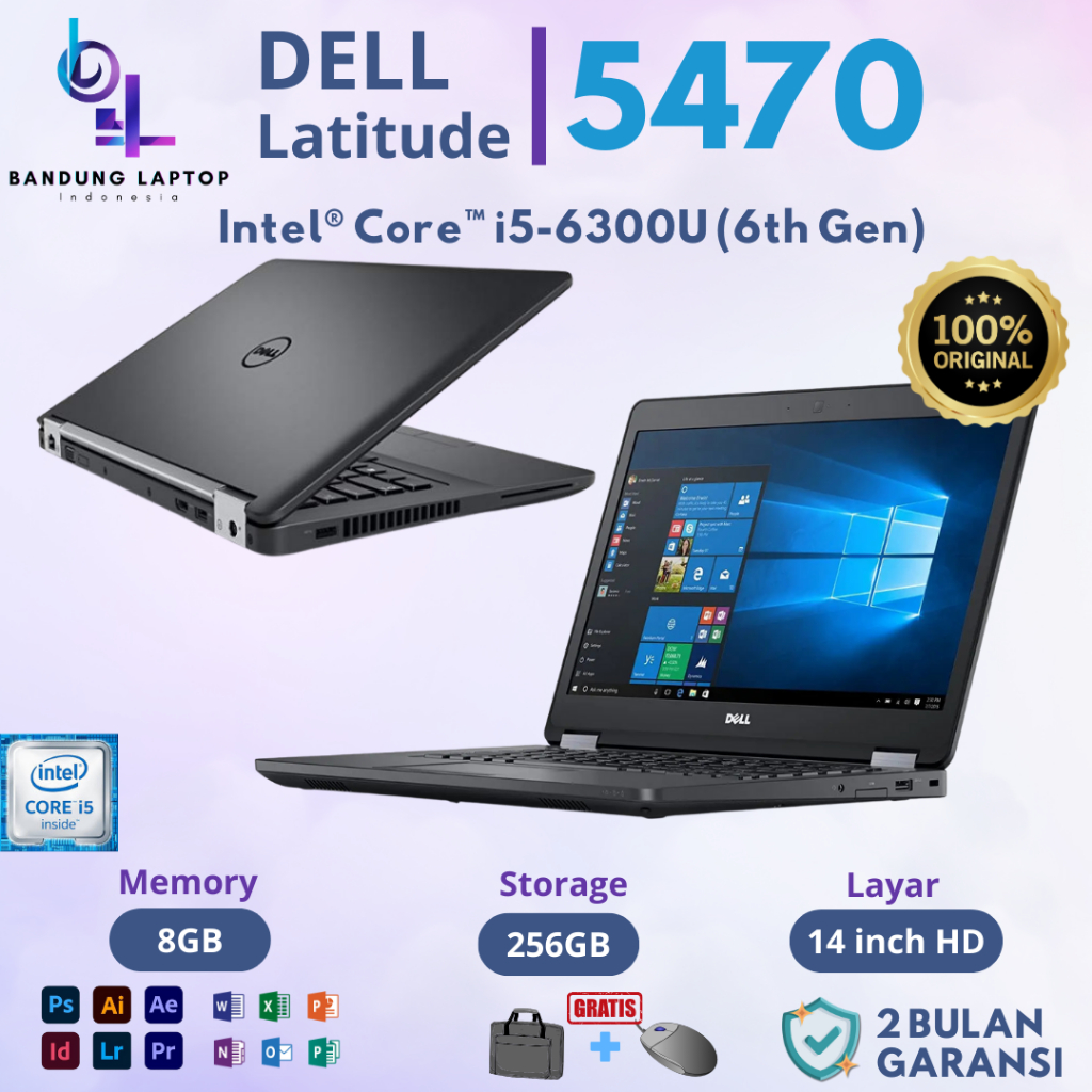 Jual LAPTOP DELL LATITUDE E5470 CI5 GEN6 RAM 8GB SSD 256GBGB SSD GARANSI | Shopee Indonesia