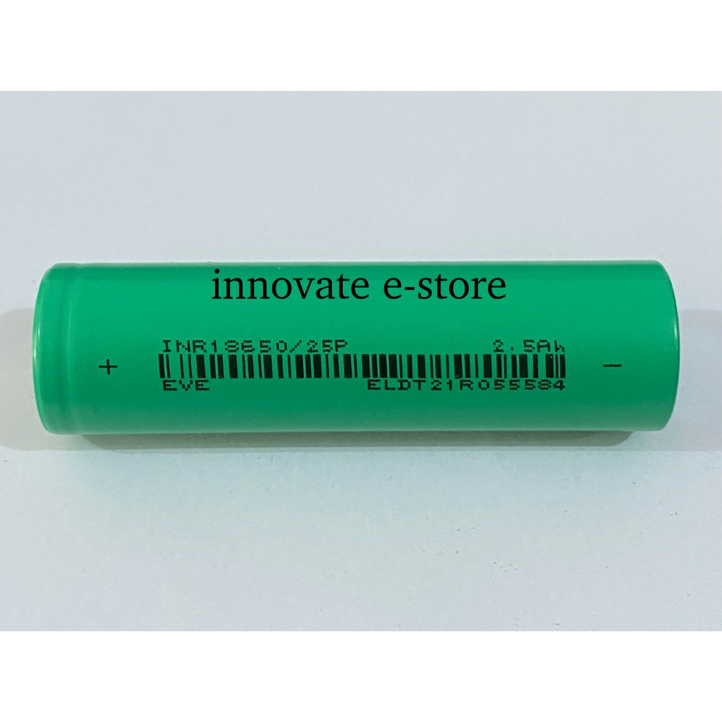 Jual Baterai cell EVE 18650 3.7v 2500mah 25p high drain discharging ampere 30a | Shopee Indonesia