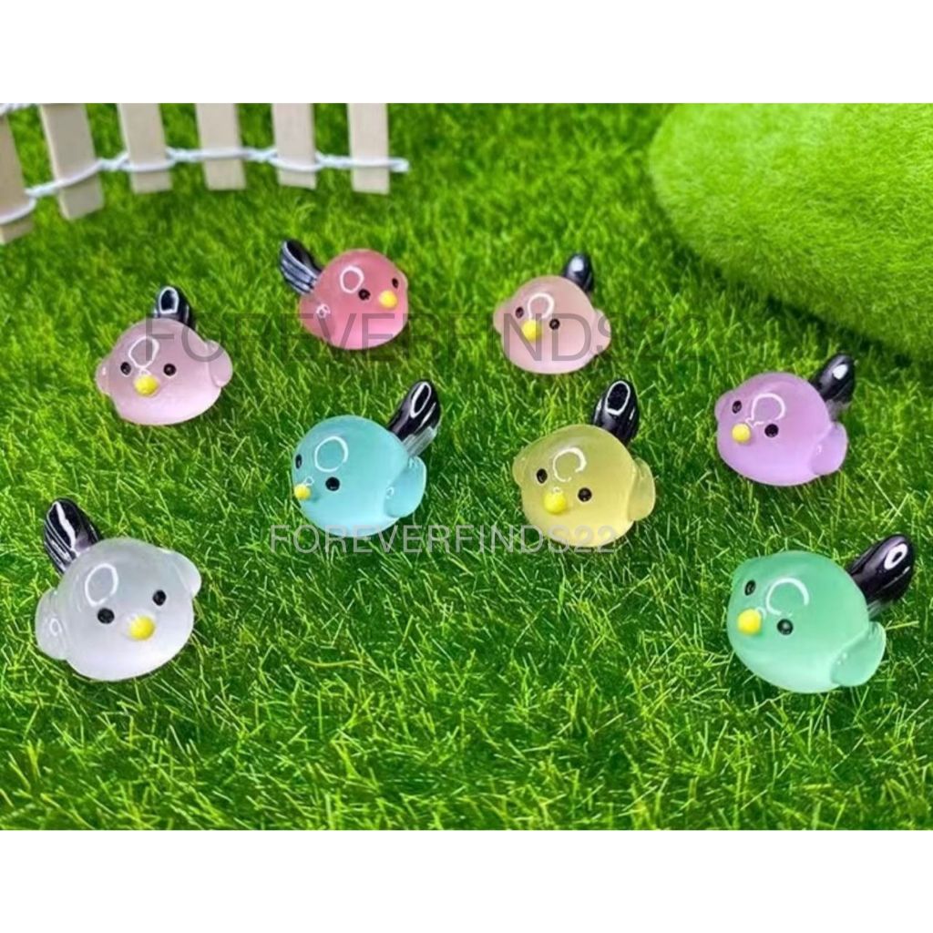 Jual ManiK Burung Glow In the Dark / Mini Resin Luminous Burung/ DIY ...