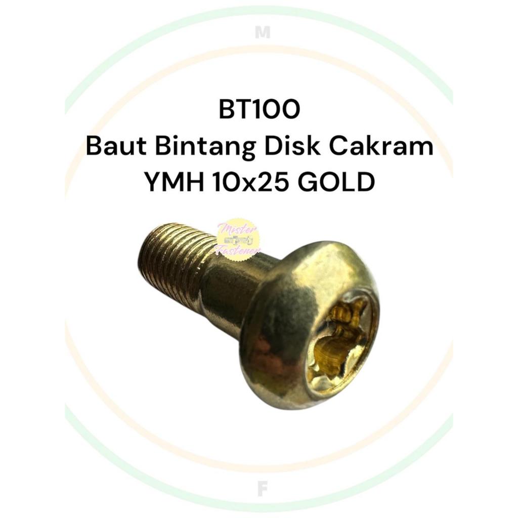 Jual Baut Bintang M10x25 GOLD YAMAHA Kaliper Cakram T50 panjang 2.5cm 25mm Baut 14 Pala Babi ...