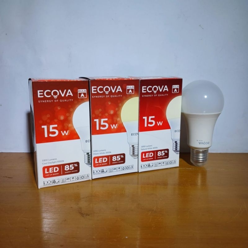 Jual Lampu led bulb 15 Watt ECOVA SNI SKEM | Shopee Indonesia