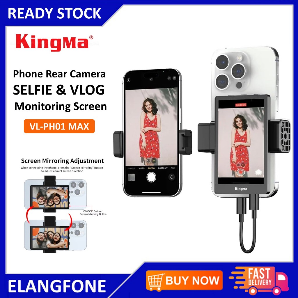 Jual KINGMA VL-PH01 MAX Camera Selfie Vlogging Monitor For Iphone dan ...