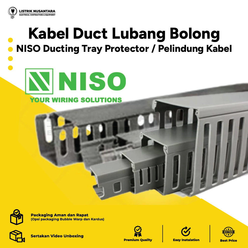 Jual Kabel Duct Lubang Bolong NISO Ducting Tray Protector / Pelindung Kabel | Shopee Indonesia
