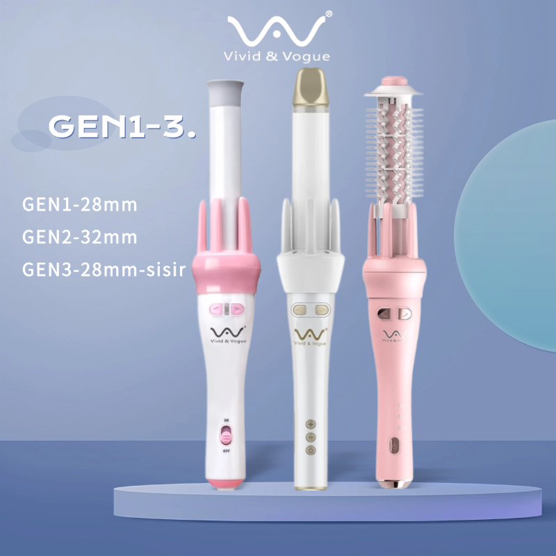 Jual Vivid&Vogue Keramik Curly Rambut 32MM Catokan Curly Otomatis Sisir Hair Curler Alat ...