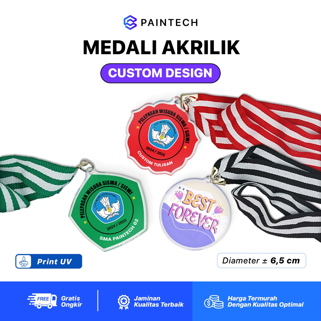 Jual Medali Wisuda / Medali Kelulusan / Medali Akrilik Custom / Mendali ...