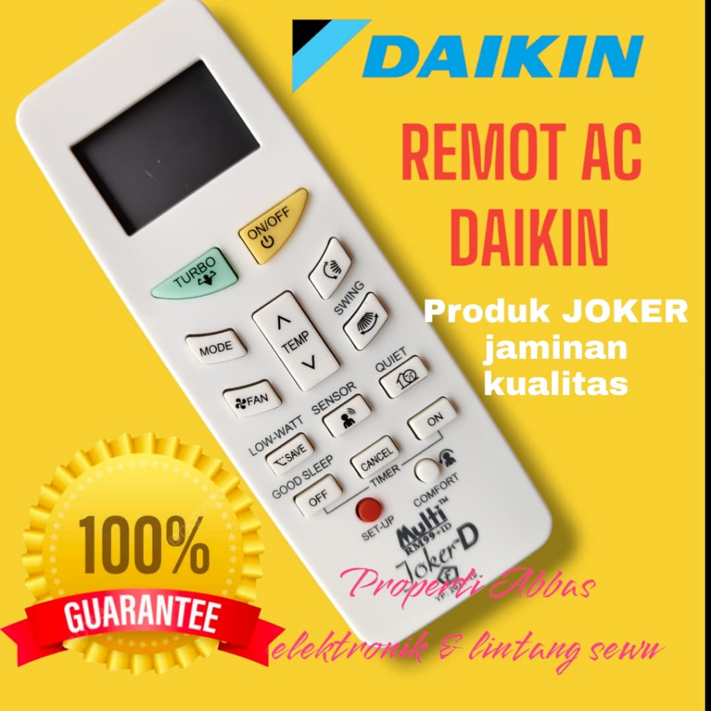 Jual REMOTE AC DAIKIN REMOT AIR CONDOTIONER DAIKIN REMOTE JOKER ...