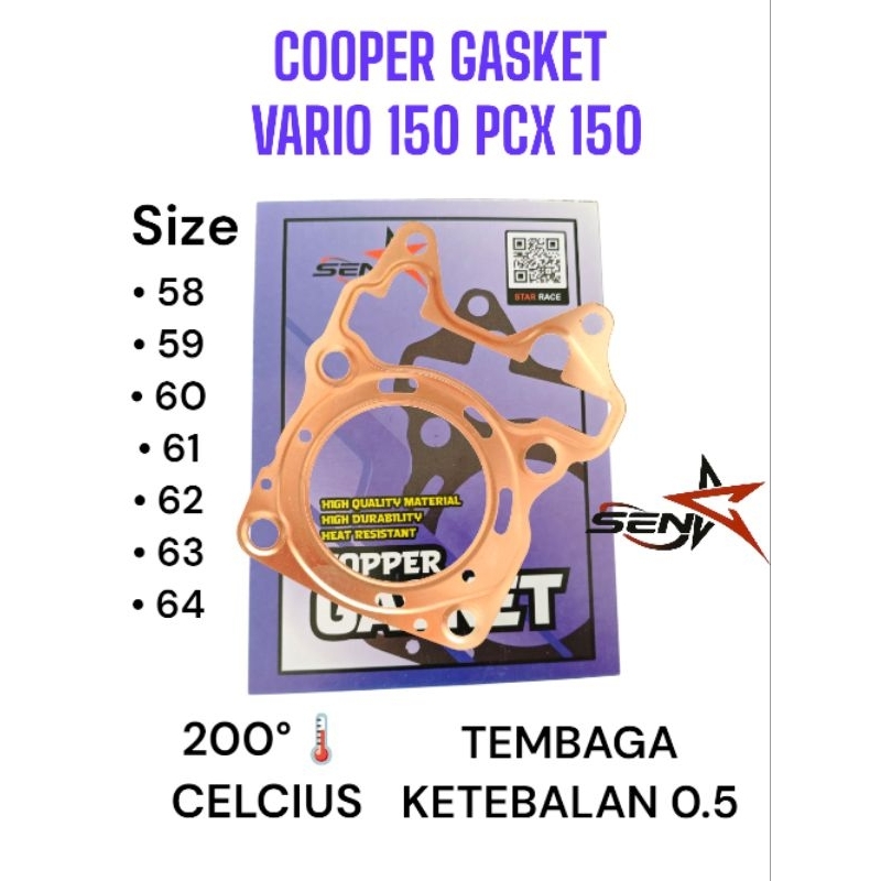 Jual Paking Blok Tembaga Paking Head Tembaga #Vario 125 #Vario 150 #Pcx 58 59 60 61 62 63 64 ...