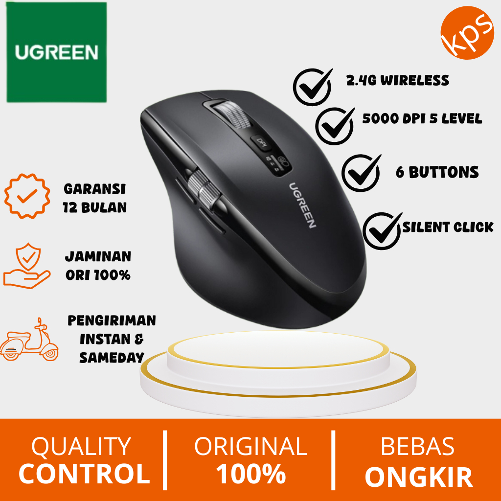 Jual Ugreen Mouse Wireless Silent 2.4 Bluetooth 5.0 Silent Click ...