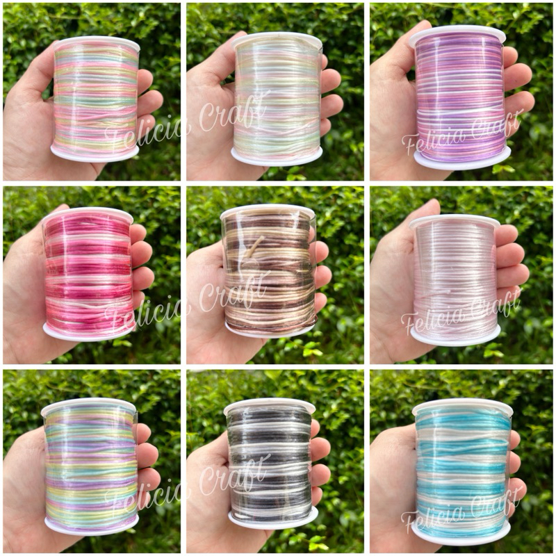 Jual [5meter] Tali satin tali cina rainbow 1mm | Shopee Indonesia