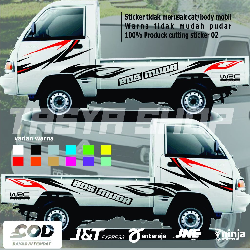 Jual Stiker mobil pickup t120ss bos muda sticker list body samping ...