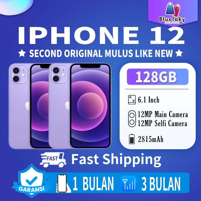 Jual iPhone 12 128GB Second Original100% EX INTER 5G 6.1“OlED-Ori Fullset Mulus Normal LikeNew ...