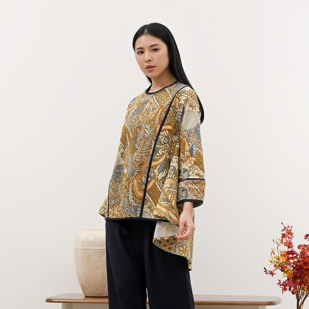 Jual NONA RARA - Peony Rmb T3980, Baju Kerja Blouse Batik Wanita Modern ...