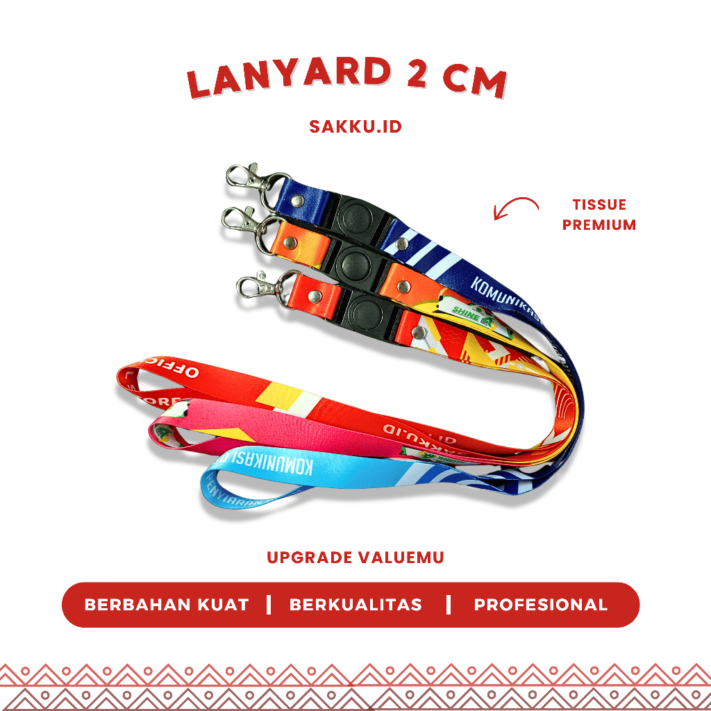 Jual Lanyard Custom Print Sublim 2cm 2 muka / Tali Event dan Kantor ...