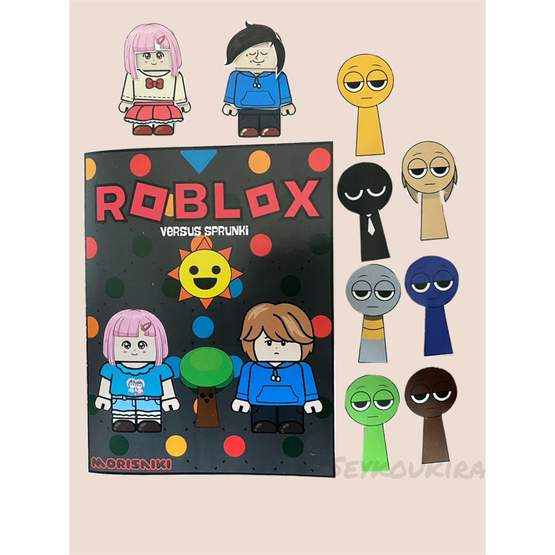 Jual Mainan Buku Bongkar Pasang Paper Doll Books Sprunki Versus Roblox ...