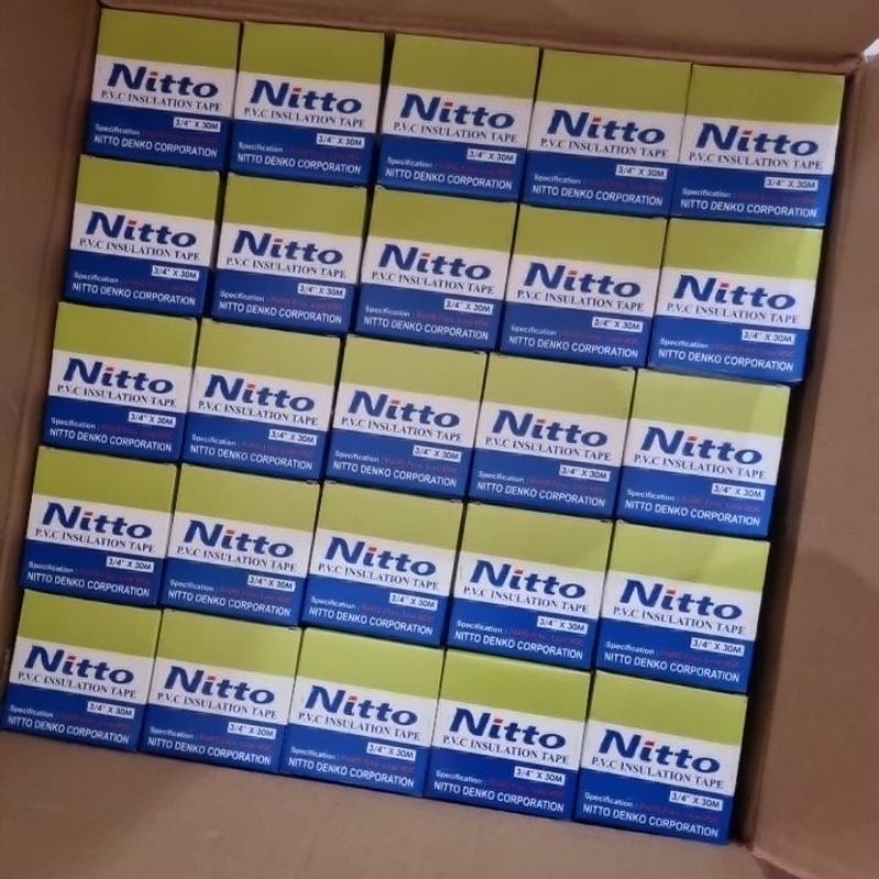 Jual NITTO 3/4" 30M isolasi listrik 1 karton isi 250pcs | Shopee Indonesia