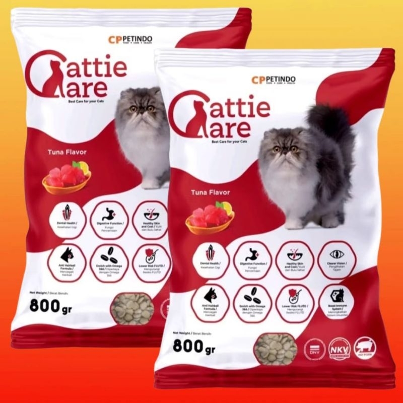 Jual CATTIE CARE TUNA FLAVOUR 800GRAM MAKANAN KUCING CATTIE CARE RASA ...