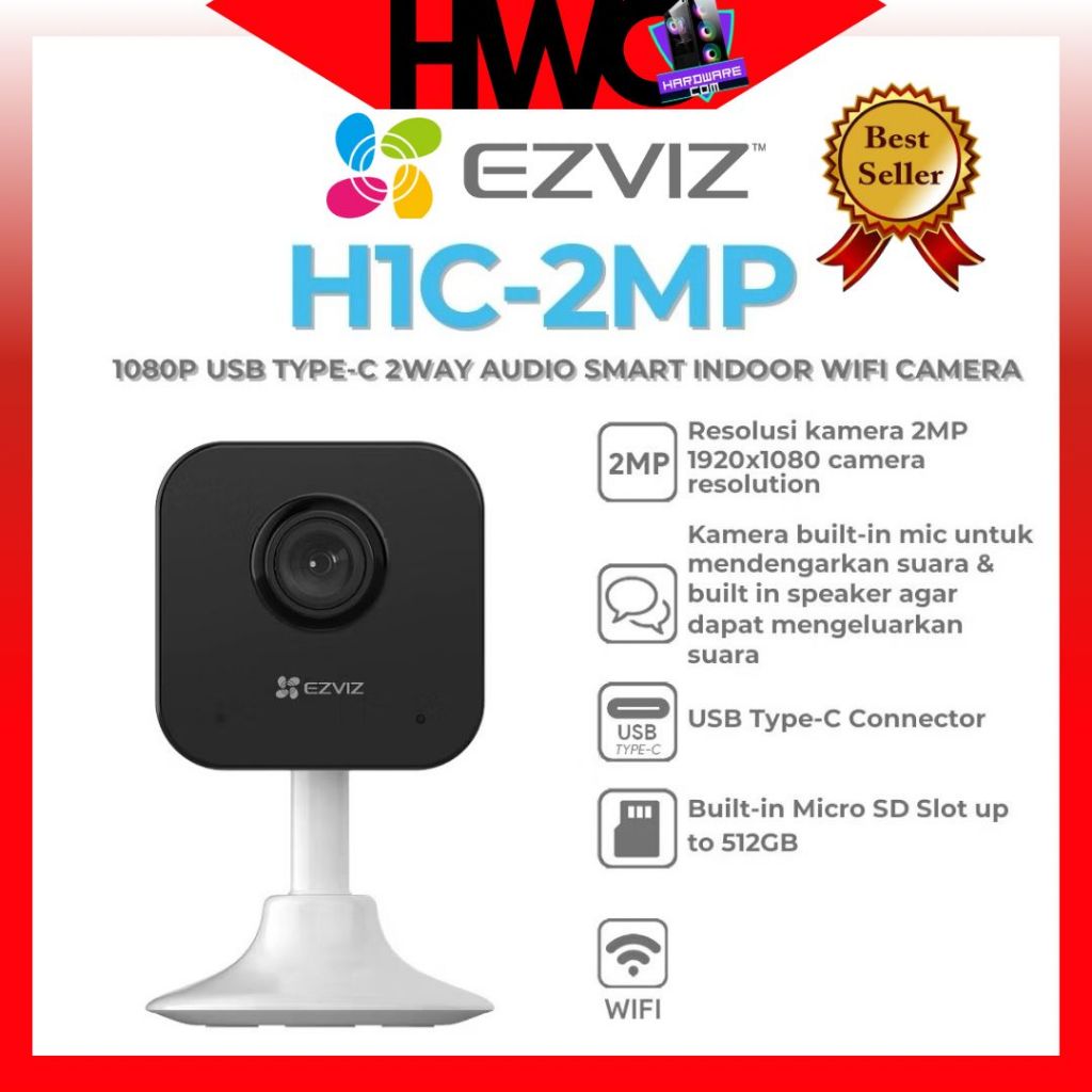 Jual EZVIZ H1C 2MP 1080P USB TYPE-C 2WAY AUDIO SMART INDOOR WIFI CAMERA ...