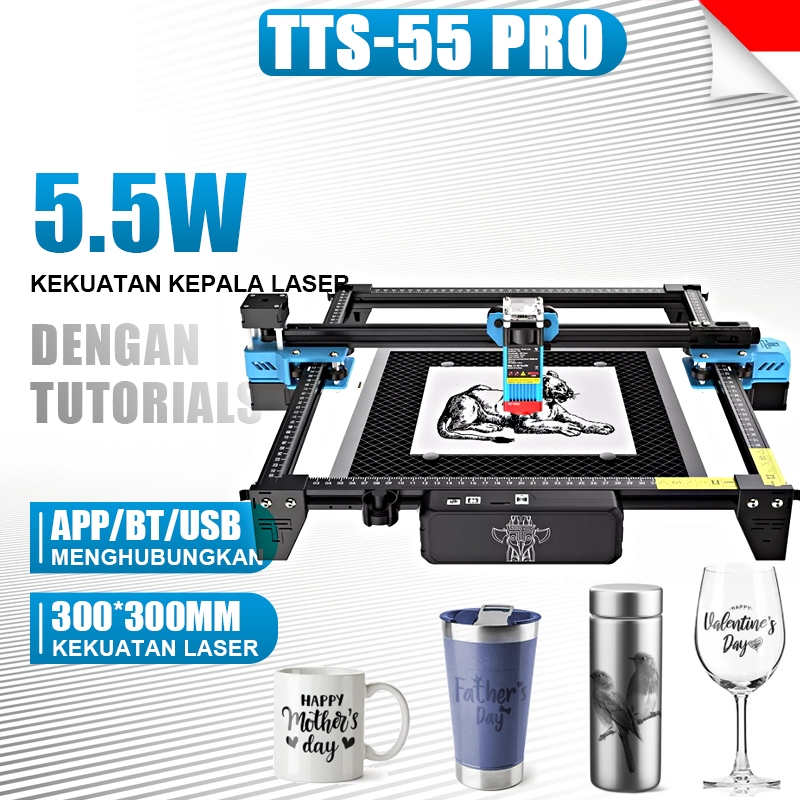 Jual TwoTress TTS 55 Pro Mesin Ukiran Laser 5.5W Mesin Laser Cutting ...