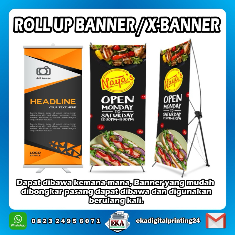 Jual Cetak X Banner Stand Custom Ukuran 60x160 X Banner Wisuda/ Wedding ...
