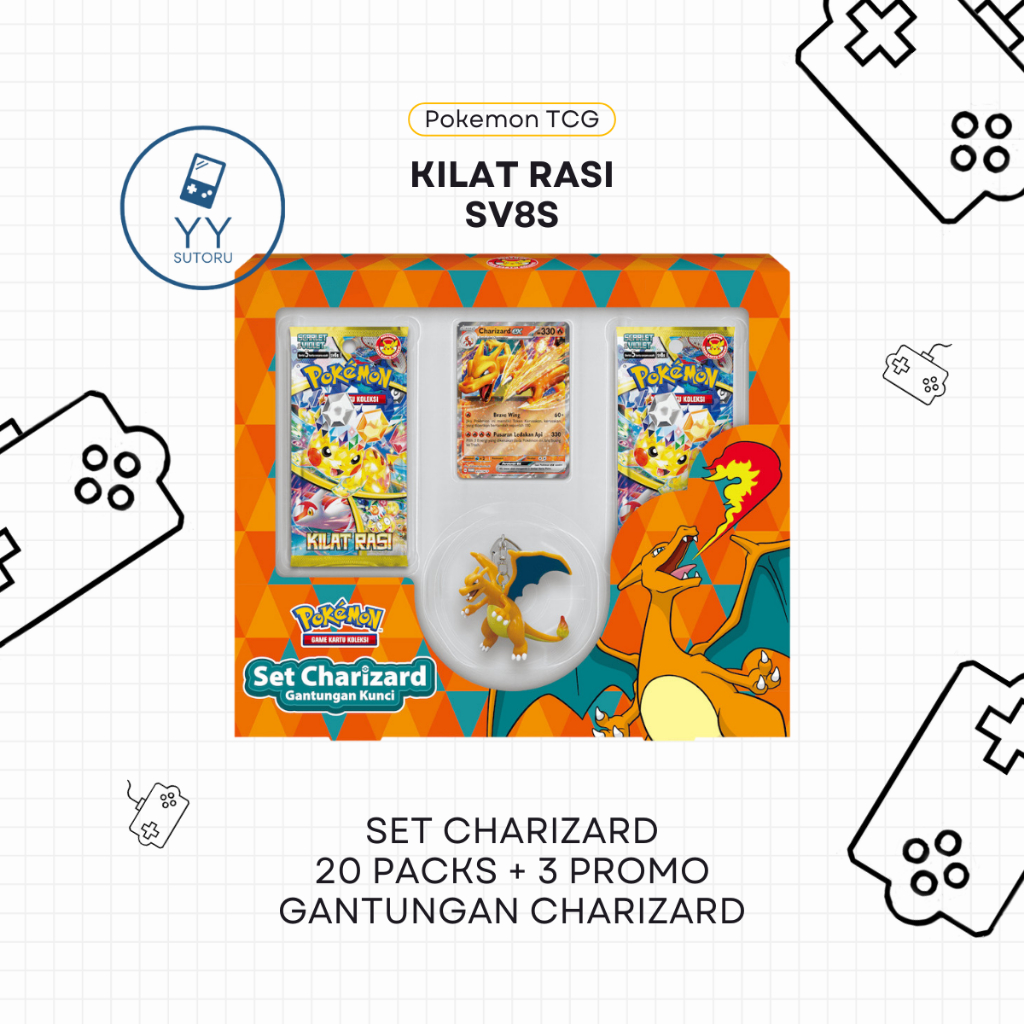 Jual Pokemon TCG Set Gantungan Kunci Charizard Keychain Kilat Rasi SV8s ...