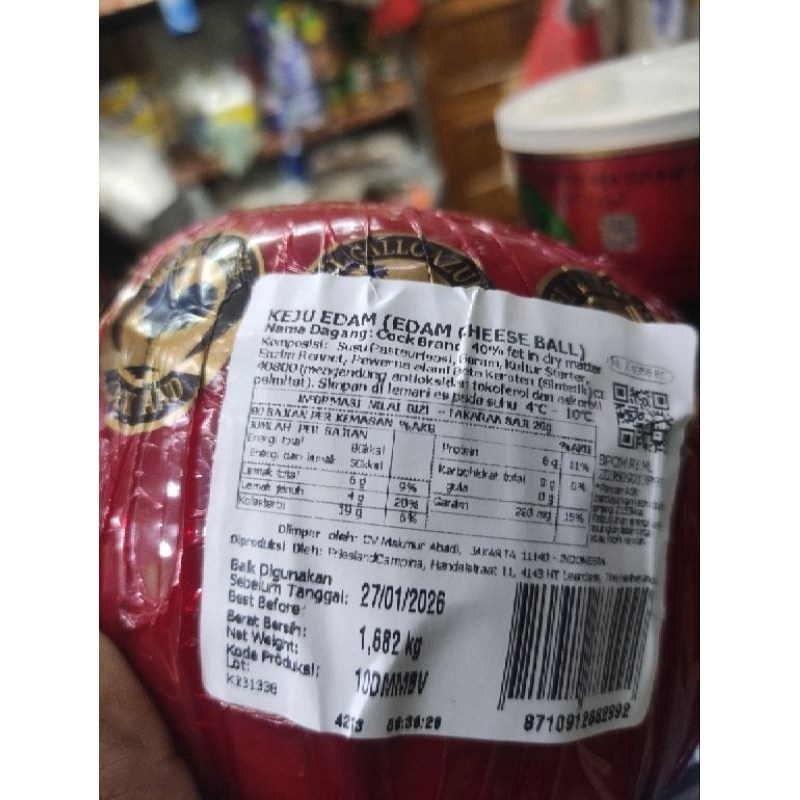 Jual keju bola edam / keju bola 1,6 / keju edam ayam emas 1,6 / keju cheese ball | Shopee Indonesia
