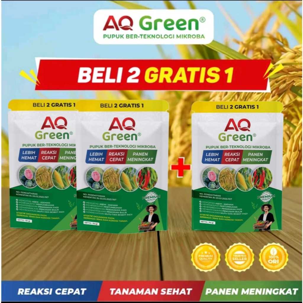 Jual AQ Green 50gr beli 2 dapat 3 Pcs - Pupuk Organik Pembenah Tanah ...