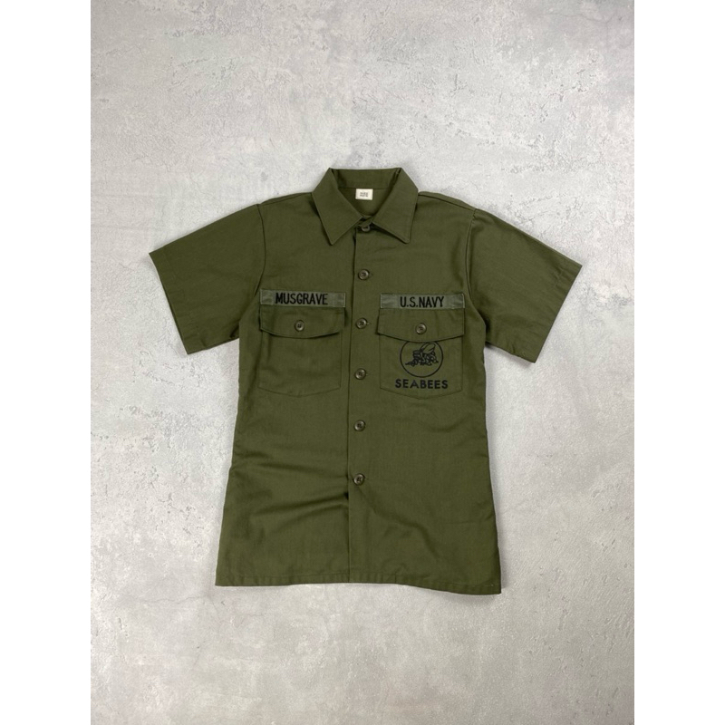 Jual Military U.S. Navy OG 507 Shirt Utility Dura Press Seabees Rutter ...