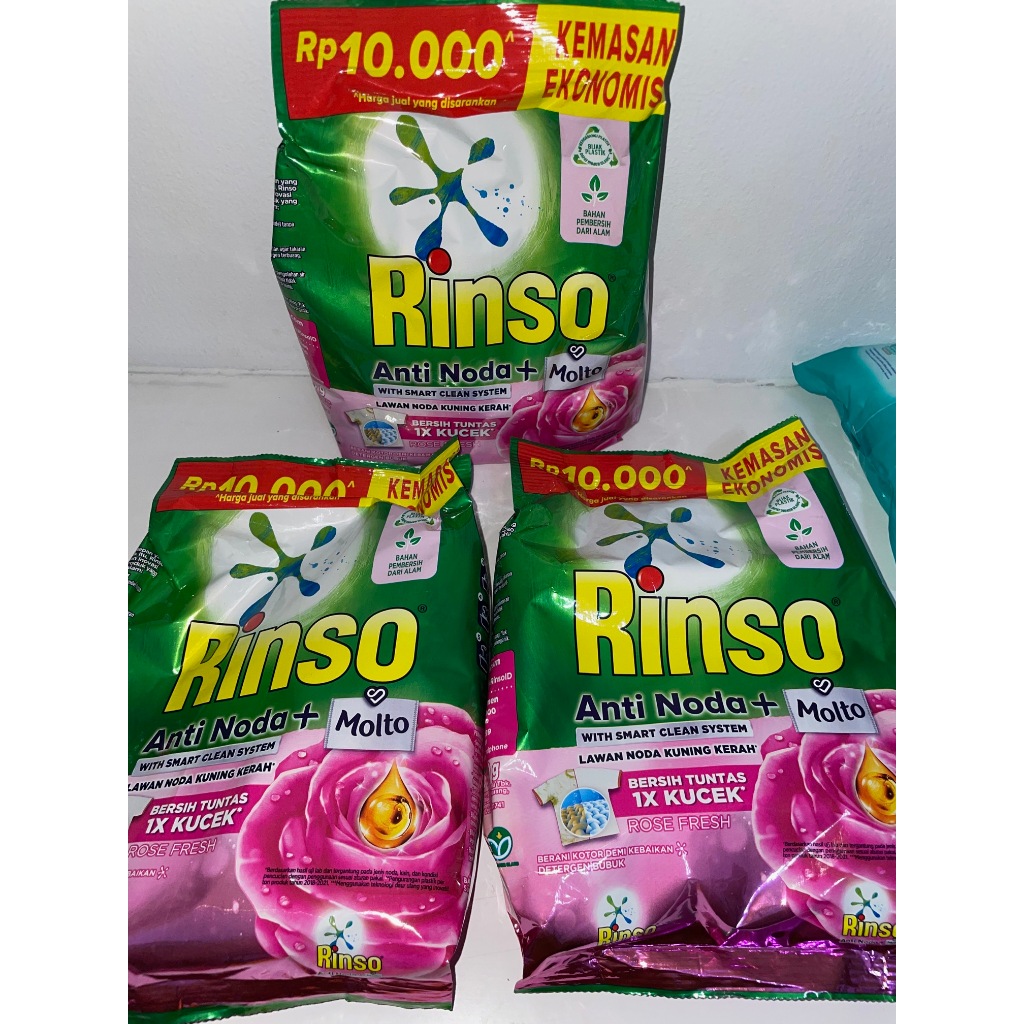 Jual Rinso bubuk 380gr - 4 pcs kemasan 380gr sabun cuci pakaian bubuk ...