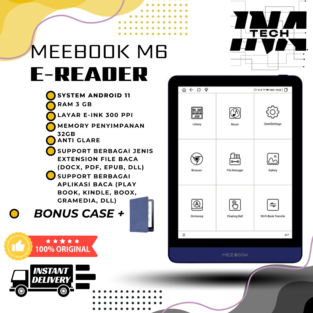 Jual Meebook M6 E-Reader 6 inch E-ink 30OPPI Screen Ereader with Dual Color Frontlight 3G/32GB ...