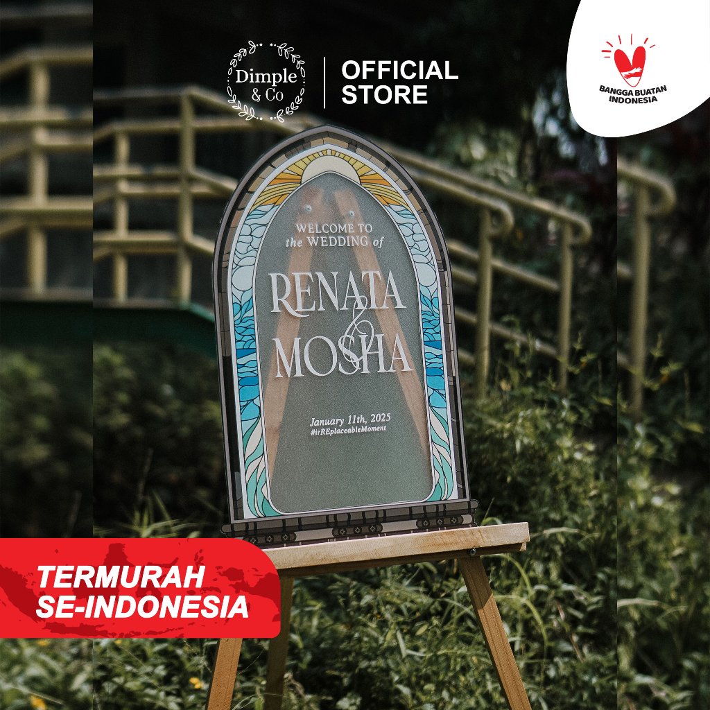 Jual Welcome Sign Akrilik FullColor 40x60cm - Dekorasi Nikahan Tema ...