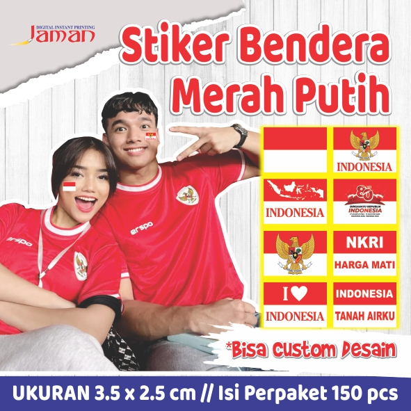 Jual Stiker Pipi Merah Putih 150 Pcs / Sticker Bendera Pipi / Stiker ...