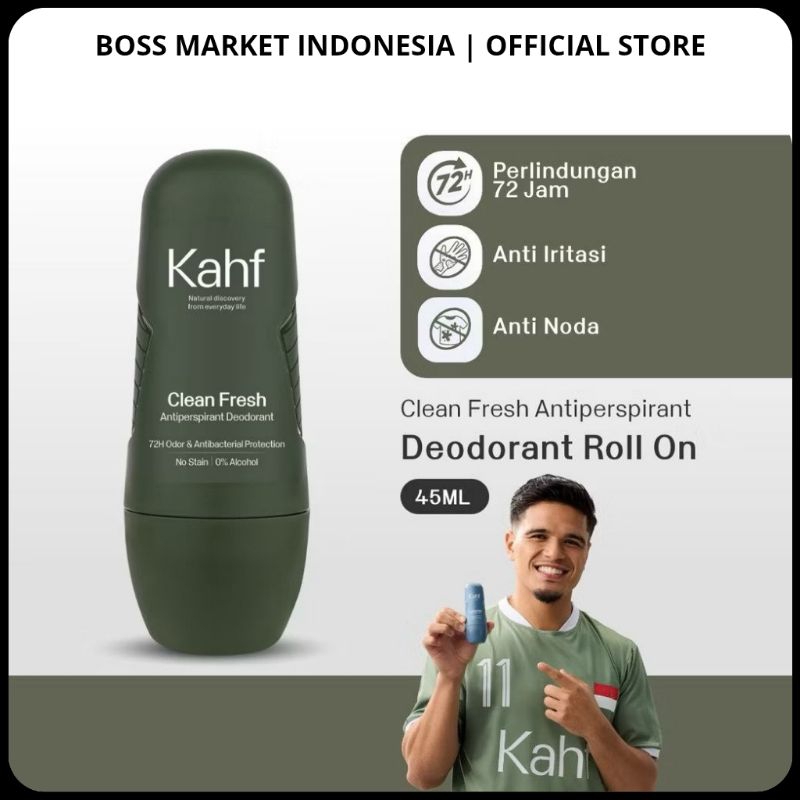 Jual Kahf Clean Fresh Antiperspirant Deodorant Roll On 45 ml ...