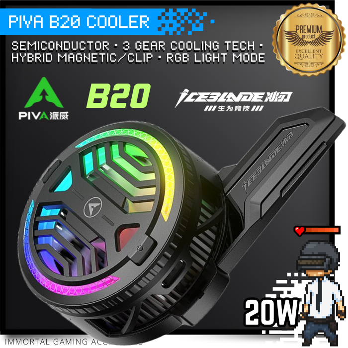 Jual [IM] PIVA B20 Magnetic Funcooler Hybrid Back Clip 20W Kipas Pendingin Untuk HP Smartphone ...
