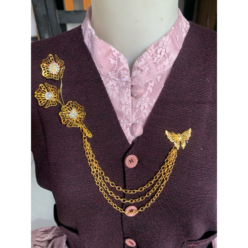 Jual Bros kebaya janggan bunga gold bros kebaya pin baju bros ...