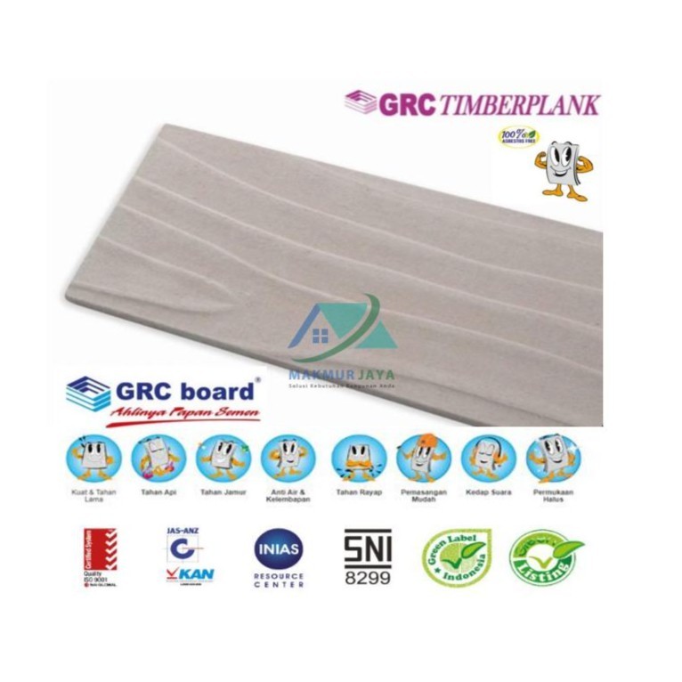 Jual Timberplank GRC Urat Kayu 10 cm / Lisplang GRC 8 mm x 100 mm x ...