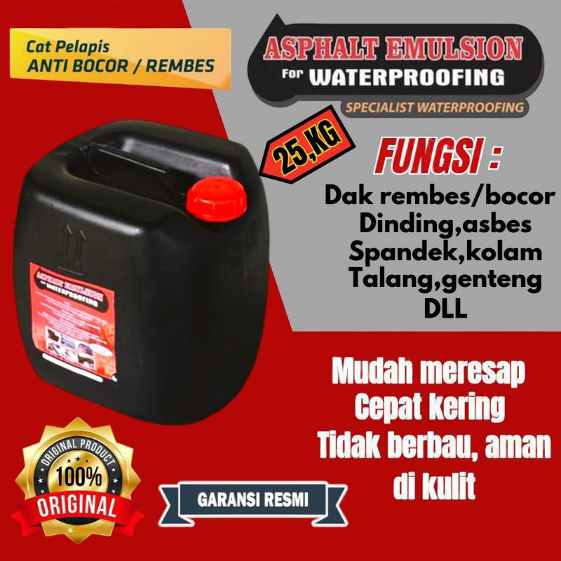 Jual Aspal cair 25 kg ASPHALT EMULSION for WATERPROOFING pelapis anti ...