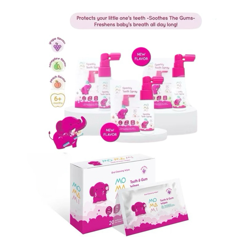 Jual MoMaMi Sparkly Tooth Spray/ Tooth & Gum Wipes | Shopee Indonesia